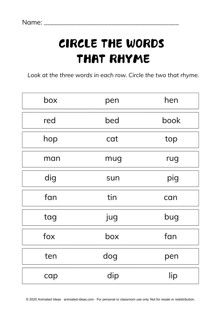 Rhyming Worksheets for 2nd Graders – Free Printable Activities ...