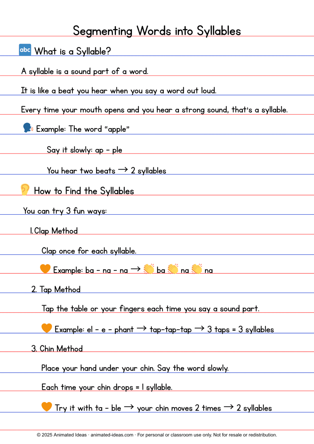 Segmenting Syllables: A Complete Guide for Early Readers - Animated Ideas