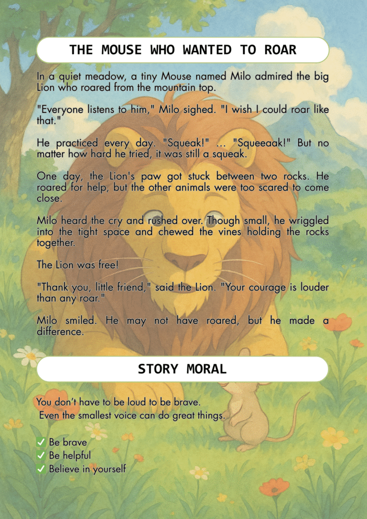 The Mouse Who Wanted to Roar - Animated Ideas