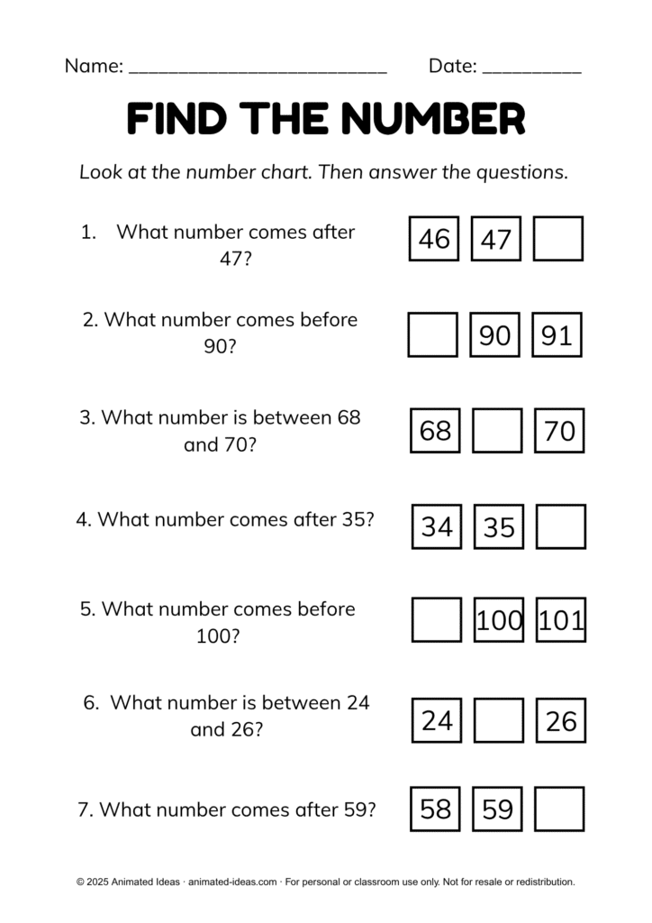 Free Counting to 100 Worksheets for Grade 1 – Skip Counting, Number ...