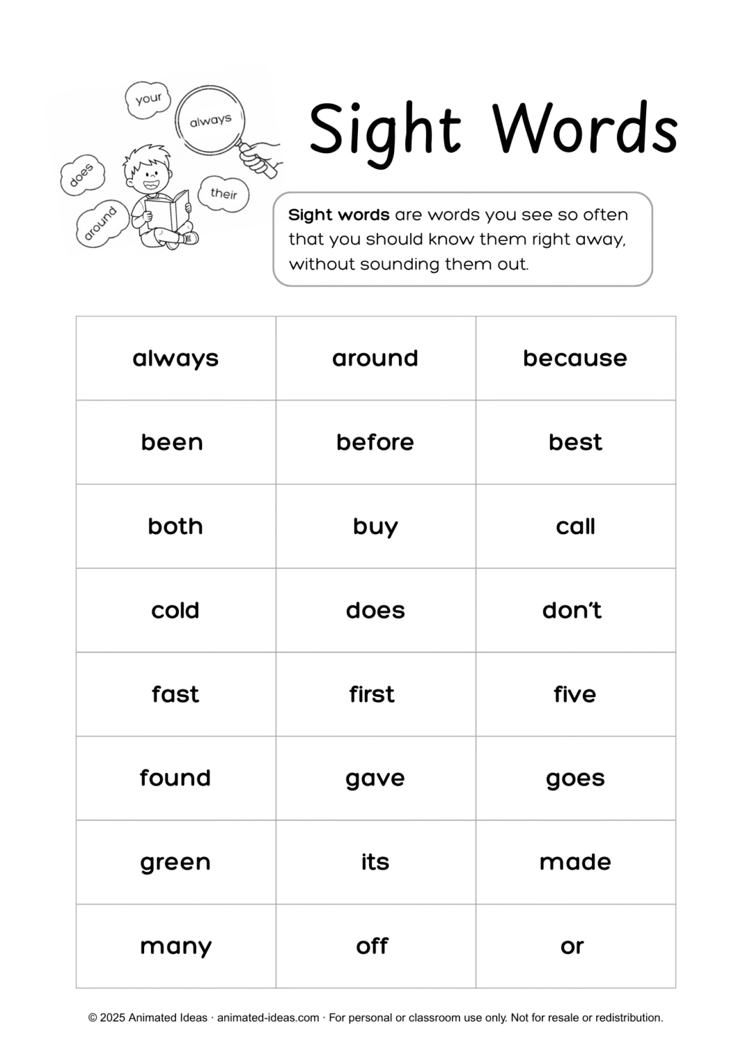 Onset and Rime Worksheets for Grade 2 - Animated Ideas
