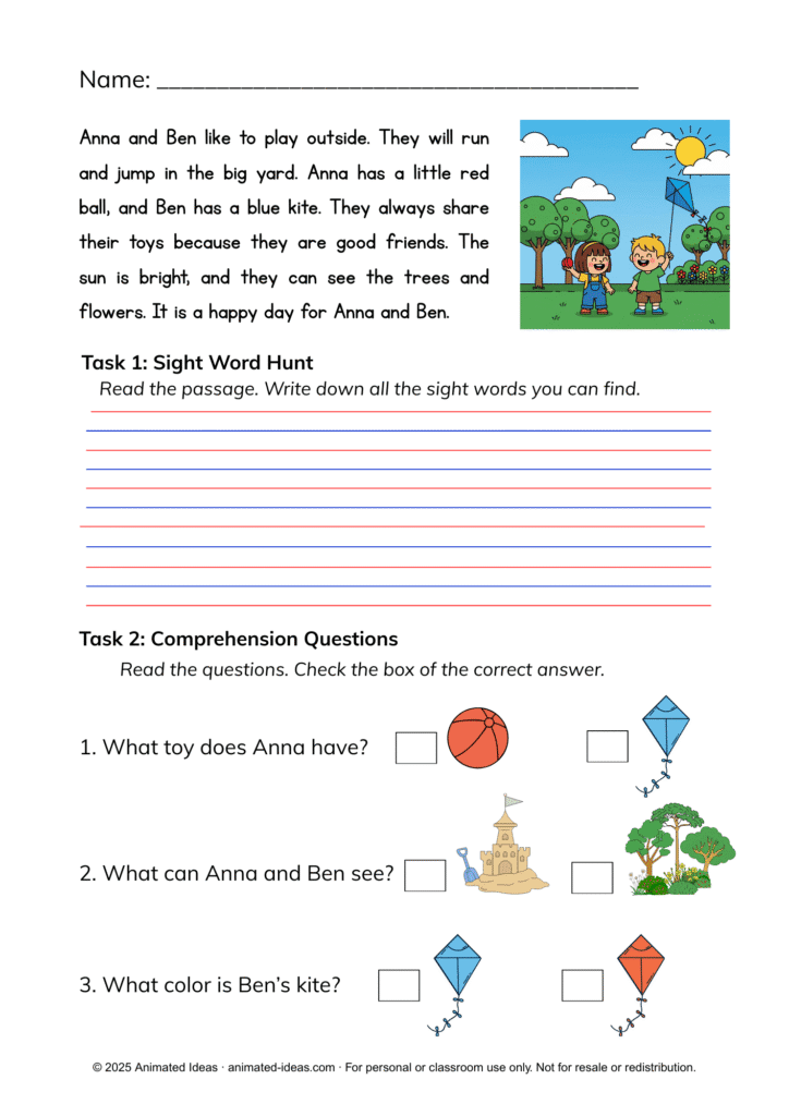 Sight Words Worksheets for Grade 2 – Free Printable Activities for Kids ...