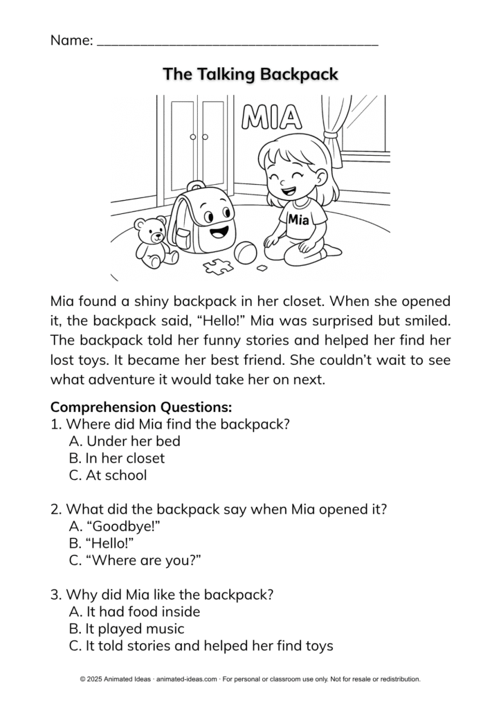 Imaginative Reading Passages for Kids – 5 Fun Fiction Stories with ...