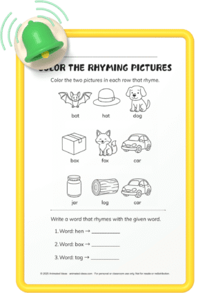 Rhyming Worksheets for 2nd Graders – Free Printable Activities ...