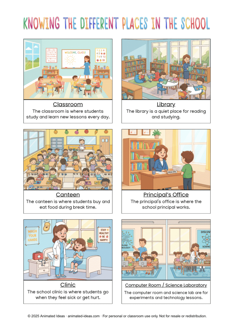 Places in School Lesson Guide (Printable) - Animated Ideas