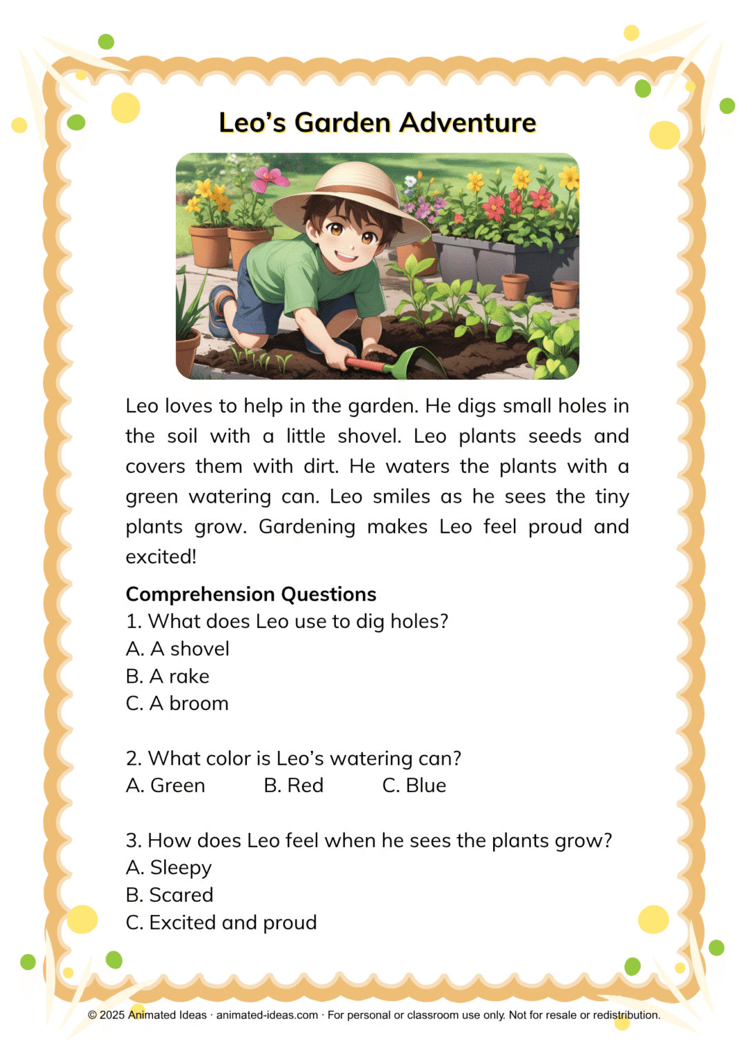 Daily Stories and Questions for Young Readers - Animated Ideas