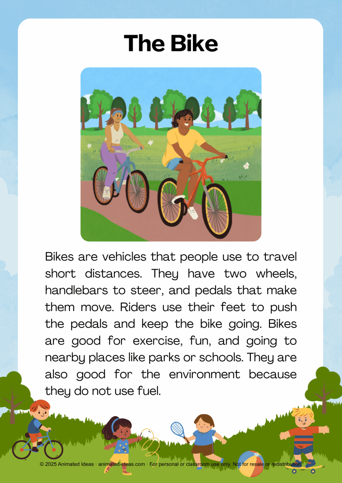 Transportation Reading Comprehension Worksheets for Kids (K–2 ...