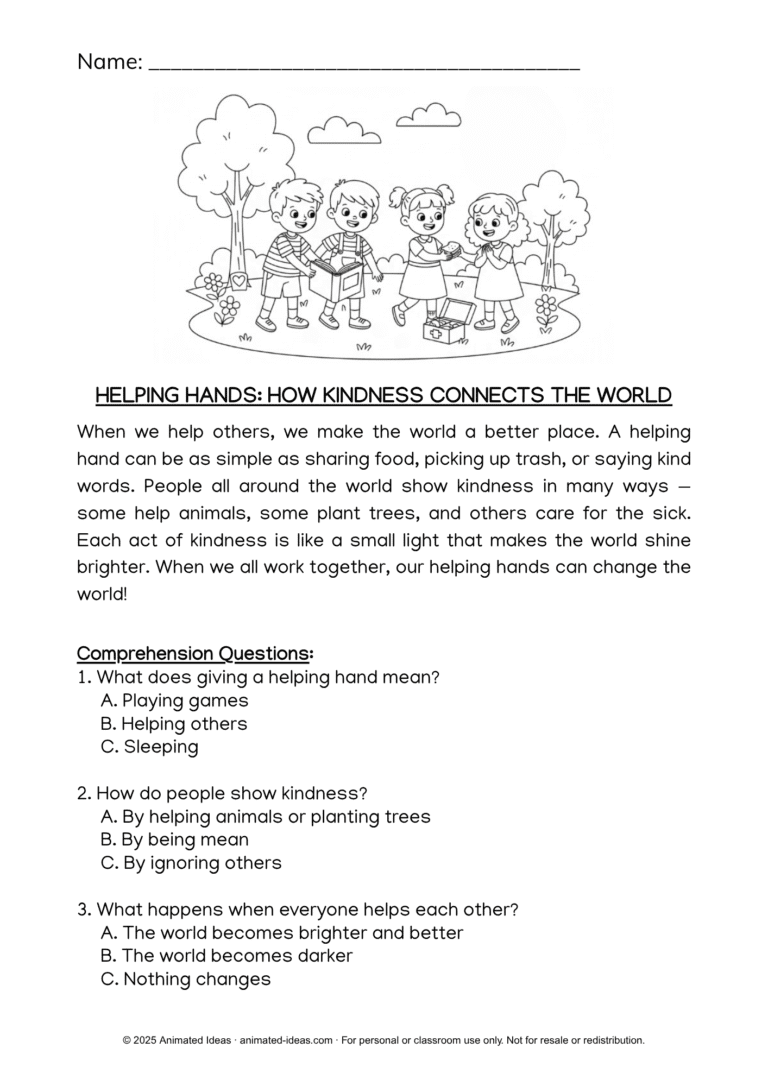 K-2 Reading Activities: Culture, Community, and Kindness - Animated Ideas