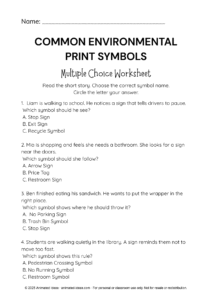 Environmental Print Symbols Worksheets - Animated Ideas