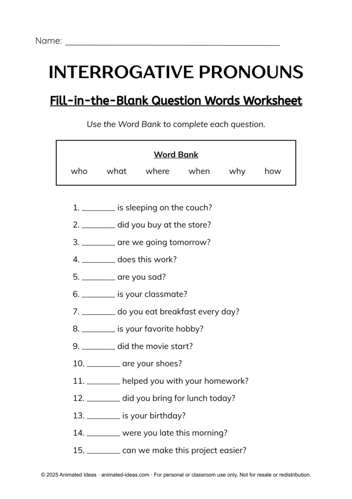 What Are Interrogative Pronouns? - Animated Ideas