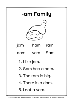 Word Family Reading Passages | -an, -ap, -ad, -ag, -am Words - Animated ...