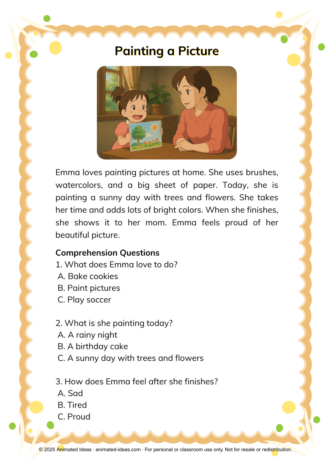 Short Stories with Questions for Kids - Animated Ideas