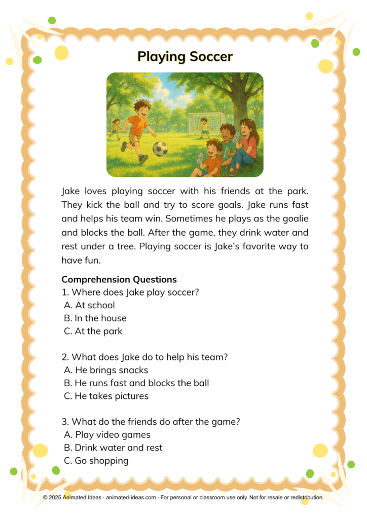 Short Stories with Questions for Kids - Animated Ideas